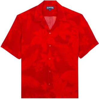 Vilebrequin Homme, Chemises, Rouge, Taille: XL Chemise bowling en viscose Flower Power