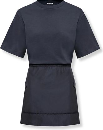 Moncler Femme, Robes, Bleu, Taille: 36 FR Mini Robe T-shirt