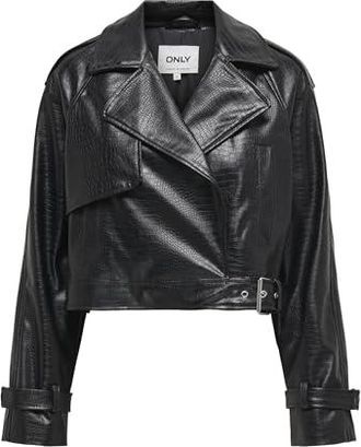 Only Faux Leather Jacket Onlkira OTW Veste en Cuir synthétique, Noir, L Femmes