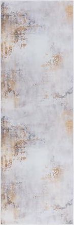 Safavieh Abstrakt Teppich für Maschinenwaschbar und rutschfest - Ideal für stark frequentierte Bereiche - Tacoma Collection, Kurzer Flor, Grau und Rot, 91 X 15