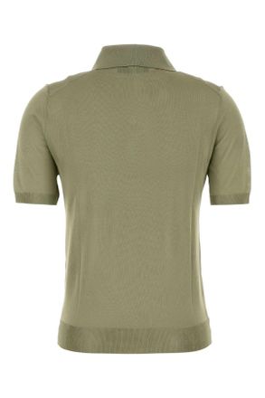 Fendi Womens Sage Green Stretch Viscose Blend Polo Shirt Giada-26