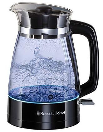 Russell Hobbs Bouilloire Electrique verre [Elégante & moderne] Classic (Design unique Carafe, 1,7L, 2400 W, Eclairage Interne LED,Economie dénergie,Ergonomique,Couv