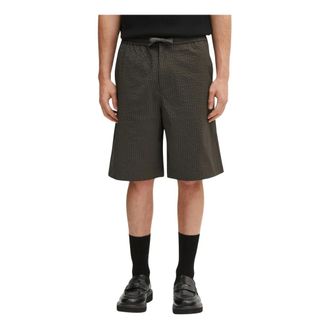 Maison Kitsun&eacute; Shorts Bermuda en Seersucker &Eacute;lastique - Homme - Shorts - Vert - Taille: W42