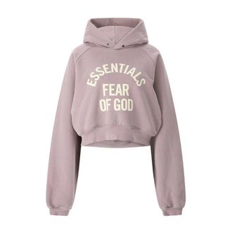 Fear of God Femme, Sweatshirts et sweats &agrave; capuche, Violet, Taille: 40 FR Cropped Relaxed Sweat &agrave; capuche