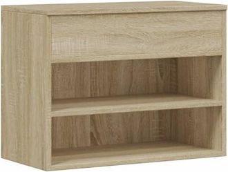 vidaXL Banc à Chaussures, Étagère à Chaussures, Meuble à Chaussures avec Assise, Organisateur de Salon Salle de Séjour, Chêne Sonoma Bois dIngénierie