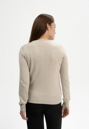 Mela Cardigan Feinstrick Cardigan Style NAMEEN Breite gerippte Struktur an Kragen und Knopfleiste