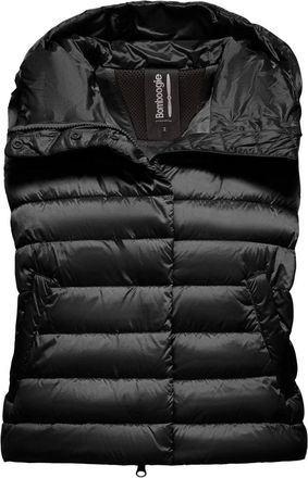 Bomboogie Femme, Vestes, Noir, Taille: 36 FR Shiny Nylon Padded Vest with Hood