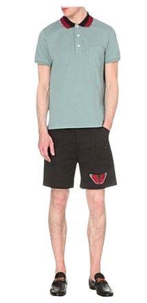 Gucci Black Butterfly Embroidered Shorts Size M