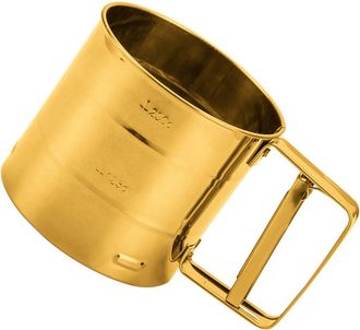 BESPORTBLE Edelstahl Mehlsieb Handlich Feines Maschensieb Puderzuckerstreuer F&uuml;r Backen Und Gew&uuml;rze Goldene Oberfl&auml;che Leicht Zu Reinigen Komfortable Einhandbedi