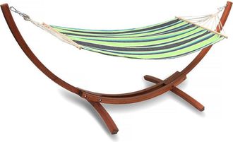 Habitat et Jardin Habitat Et Jardin - Hamac bois avec toile en coton Dallas - 3 m - Vert mélangé