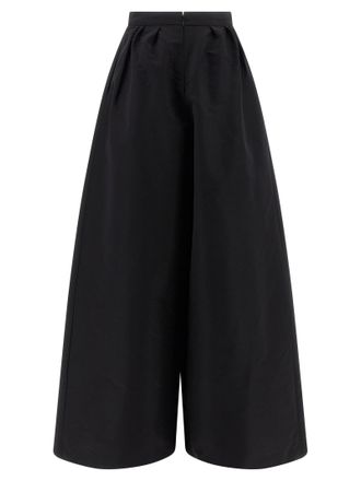 Carolina Herrera Womens Black Silk Casual Pants