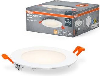 Osram Downlight Slim 120mm, spot encastrable LED, 8W, blanc chaud 3000K, 550 lumens, design fin, IP20, installation facile pour salons et couloirs