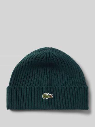 Lacoste M&uuml;tze aus Wolle mit Logo-Patch