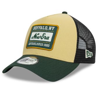 New Era A-Frame Mesh Trucker Cap - Brand Patch beige