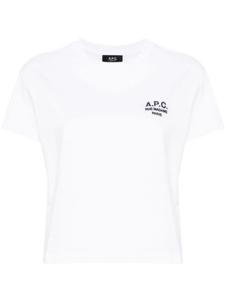 A.P.C. t-shirt en coton à logo brodé - Blanc