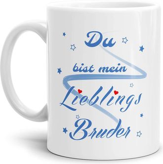 Tassendruck Design-Tasse Lieblings-Bruder - Kaffeetasse/Mug/Cup - Qualität Made in Germany