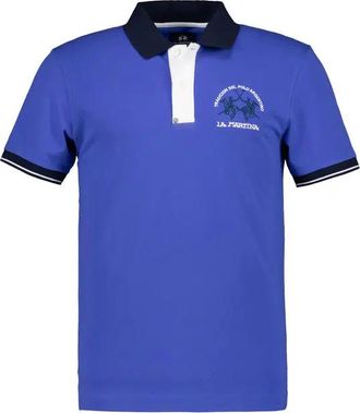 La Martina Herren Polo-Shirt blau Baumwoll-Piqu&eacute;