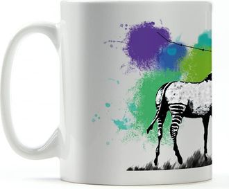 1art1 Banksy Zebra Streifen Waschtag Foto-Tasse Kaffeetasse 9x8 cm