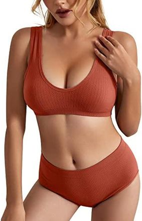 Generic Robes dautomne pour femme lingerie solide bralette et ensemble jarreti&egrave;re sexy, caf&eacute;, XL