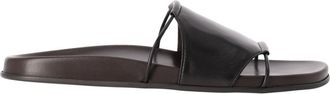 The Row Black Leather Sandals Vivienne