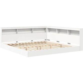 vidaXL B&uuml;cherregal-Bett mit Kopfteil Wei&szlig; 180 x 200 cm Holzwerkstoff Vidaxl