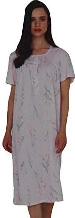 Linclalor Chemise Nuit Manches Courtes 100% Coton Maglina grande taille ET CALIBRATE Art.74661, rose, 48