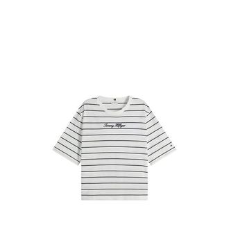 Tommy Hilfiger T-shirt ray&eacute; &agrave; logo brod&eacute; en coton