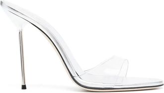 PARIS TEXAS mules Lidia 120 mm &agrave; design transparent - Gris