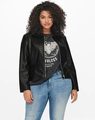 Only Carmakoma Lederimitatjacke CARSARAMY FAUX LEATHER JACKET OTW