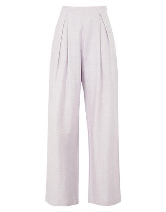 8 by YOOX COTTON-LINEN PLEATED WIDE-LEG PANTS