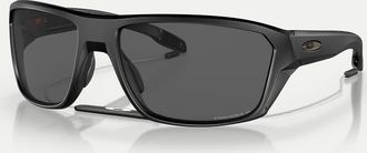 Oakley Split Shot - Rechteckige, polarisierte Sonnenbrille in Mattschwarz mit verspiegelten schwarzen Gl&auml;sern