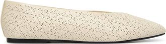 Calvin Klein Ballerinas Square Ballerina Aop Lth HW0HW02936 Beige