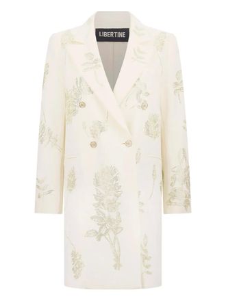 Libertine - Libertine manteau croisé à fleurs - Blanc