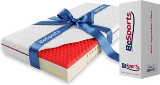 BeSports HERO Matratze 7 Zonen 160x200 - ergonomische Kaltschaummatratze mit zwei Liegeh&auml;rten H2/H3 - hohe Punktelastizit&auml;t, atmungsaktiv - Bezug abnehmbar & w