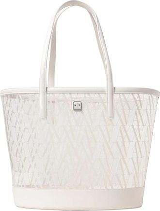 A|X Armani Exchange Tote Tasche mit Lederbesatz - - Bags - Damen - Wei&szlig; - ONE SIZE