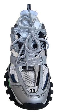 Balenciaga Grey Track Nylon/Mesh Trainers Size 38
