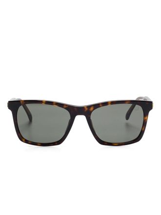 Dunhill lunettes de soleil &agrave; effet &eacute;cailles de tortue - Marron