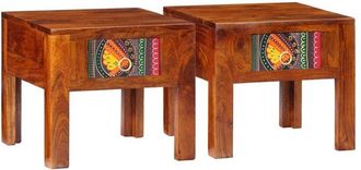 vidaXL Nachttisch 2 Stk. 40x40x36 cm Massivholz Akazie - Vidaxl