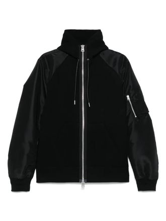 sacai veste bomber à capuche - Noir