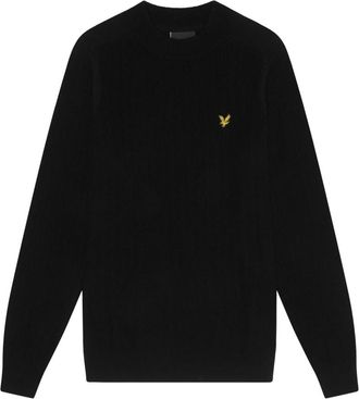 Lyle & Scott Homme, Pulls, Noir, Taille: XS Pull &agrave; Col Montant C&ocirc;tel&eacute;