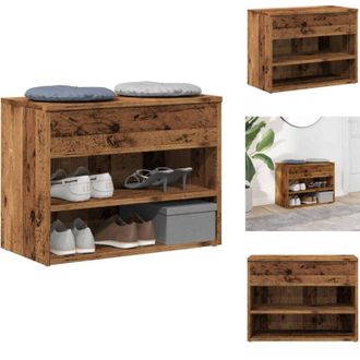 vidaXL Vidaxl - Schuhbank Altholz-Optik 60x30x45 cm Holzwerkstoff - Schuhbank - Schuhb&auml;nke - Flurbank - Dielenbank
