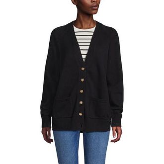 Lands End Relaxter V-Cardigan DRIFTER, Damen, Gr&ouml;&szlig;e:36-38 regular, Schwarz, Baumwolle, by Lands End