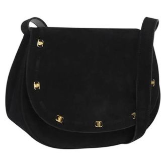 Ferragamo Sac bandouli&egrave;re en daim Pre-owned - Femme - Pre-owned - Noir - Taille: ONE Size