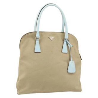 Prada Sac &agrave; main en toile Pre-owned - Femme - Pre-owned - Beige - Taille: ONE Size