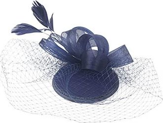 Generic Chapeau bibi 2023 en maille &agrave; fleurs pour femme, bleu marine, Taille unique