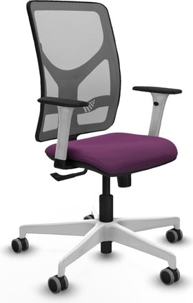Piqueras y Crespo Violetter Schreibtischstuhl mit wei&szlig;en und schwarzen Armlehnen, h&ouml;henverstellbare Lendenwirbelst&uuml;tze, mit 3 Positionen, Grau/Violett