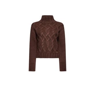 Silvian Heach Femme, Pulls, Brun, Taille: 40 FR Pull avec finition tressée