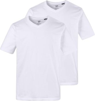 JP1880 Herren große Größen Übergrößen Menswear L-8XL T-Shirt, V-Ausschnitt, Halbarm, bis 8 XL schneeweiß 6XL 711318200-6XL