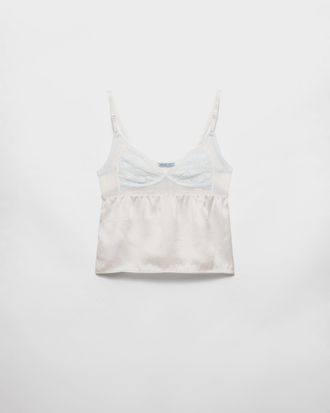 Prada Top aus Satin und Spitze im Vintage-Look