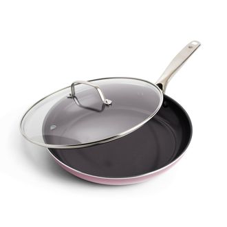 Blue Diamond 30,5 cm antihaftbeschichtete Bratpfanne mit Deckel, diamantinfundierte Keramik-Antihaft-T&ouml;pfe und Pfannen, PFAS- und PFOA-frei, sp&uuml;lmaschinen- und ofe